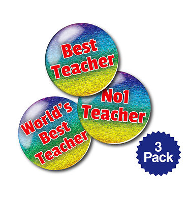 Best, No1 and World's Best Teacher Button Badges (Set of 3) | eBay