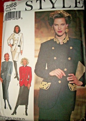 Ms Style 2368 Pattern Shape Front Jacket Pencil Skirt UNCUT Sz 8-10-12 ...