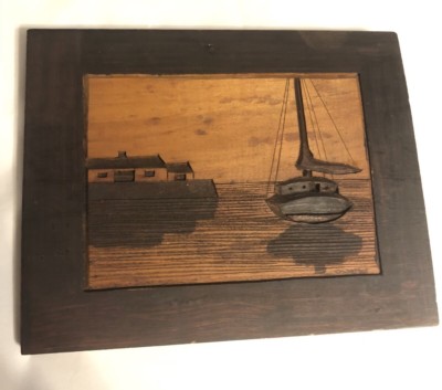 Vintage Cape Cod Carved Wooden Plaque w/ Lighthouse, Signed "Somers ...