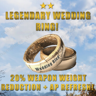 FALLOUT 76 PC ⭐⭐ LEGENDARY WEDDING RING 20% WEAPON WEIGHT REDUCTION &AP ...