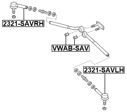 2321-SAVRH Febest STEERING TIE ROD END RIGHT 5W0419812, 3074198121 ...