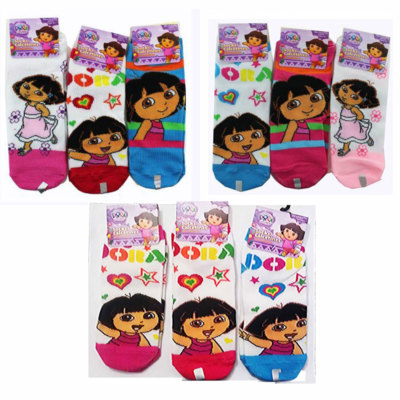 Dora The Explorer 6-Pack Girls Kids Sock Size 6-8, Shoes Size 10.5-4 ...