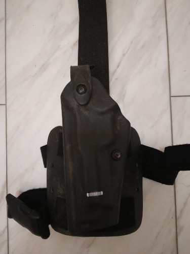 Safariland LEFT HANDED Gun Holster. WITH BELT SLIDE AND LEG STRAP | eBay