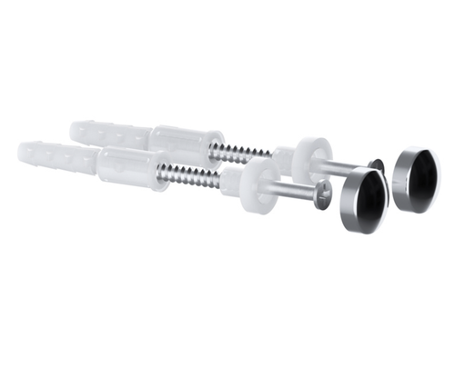 VIVA PP0028/A STRAIGHT FLOOR PAN WC TOILET FIXING KIT (CHROME CAPS ...