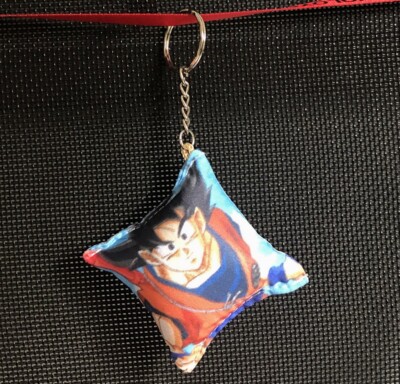 New Anime Dragon Ball Goku Pattern Cloth Keychain 3D Side Key Chain Key ...