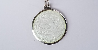 Charles Thomae St Christopher Sterling Silver Yellow Enamel Pendant ...