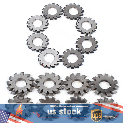 8Pcs Involute Gear Cutter DP20 DP12 PA14-1/2 HSS 8H Set 14.5° Tool Dia ...