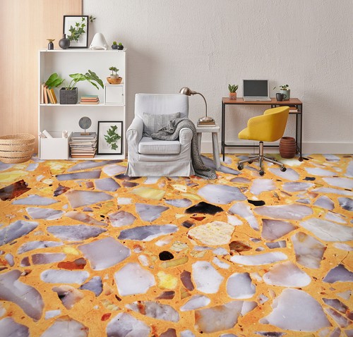 3D White Stone 2525 Floor WallPaper Murals Wall Print Decal AU Zoe ...