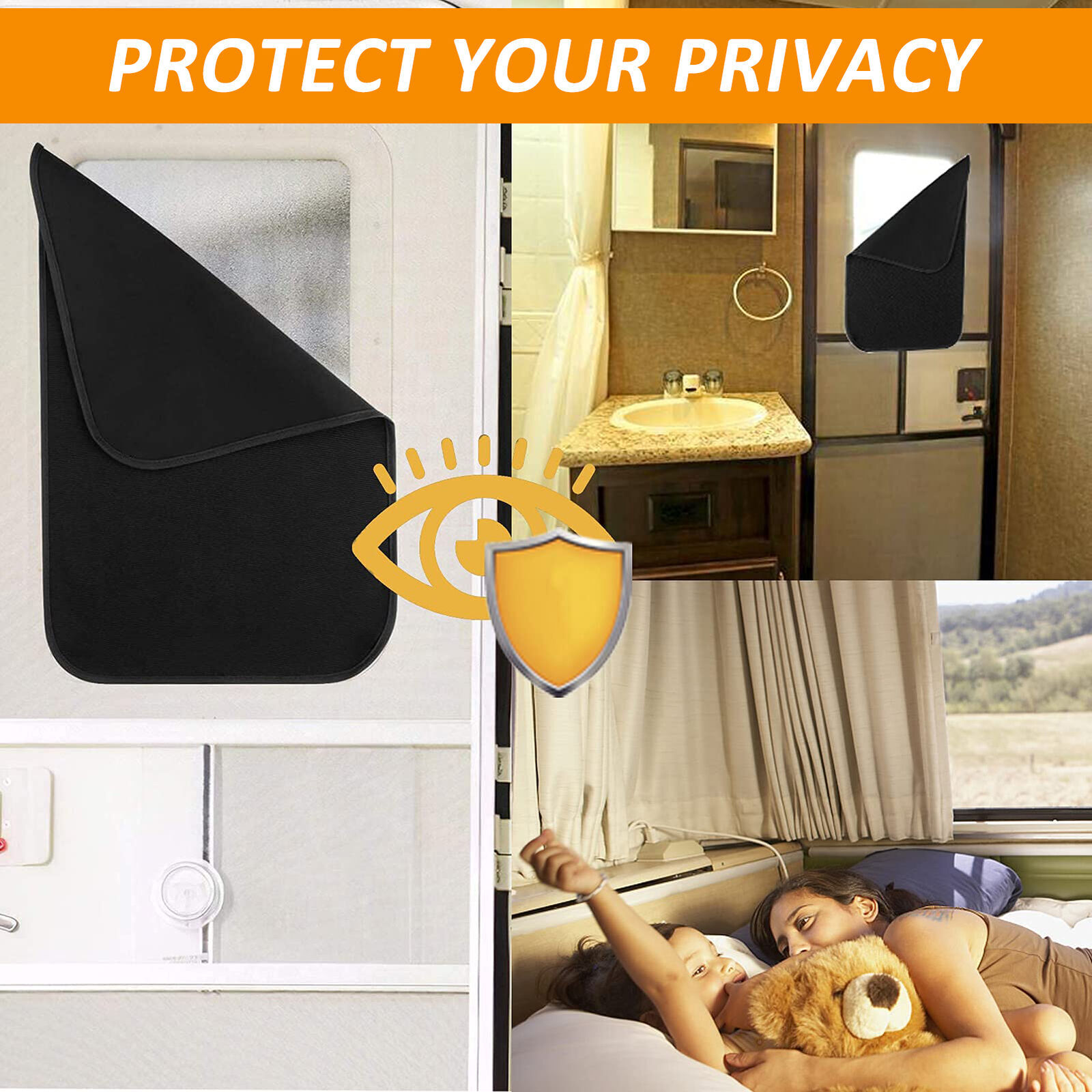 16x25" RV Door Shade Sun Blackout Cover UV Protect Camper Trailer ...