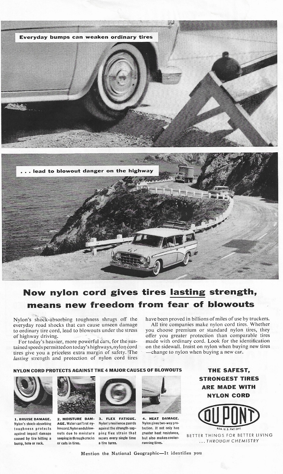 1957 Print Sales AD Advertisement Art Car Automobile Truck DUPONT Tires ...