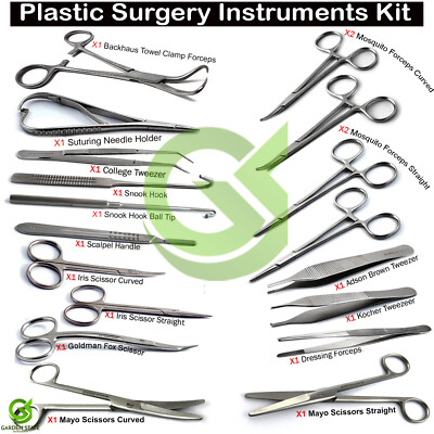 Veterinary Plastic Surgery Instruments Tray Set Kit Canine Feline Spay ...