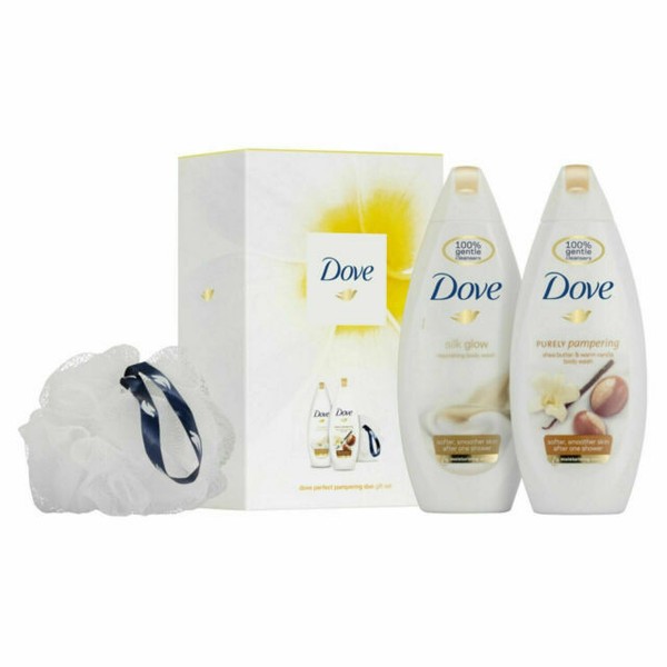 Dove Perfect Pampering Duo Gift Set with Bath Puff for sale online | eBay
