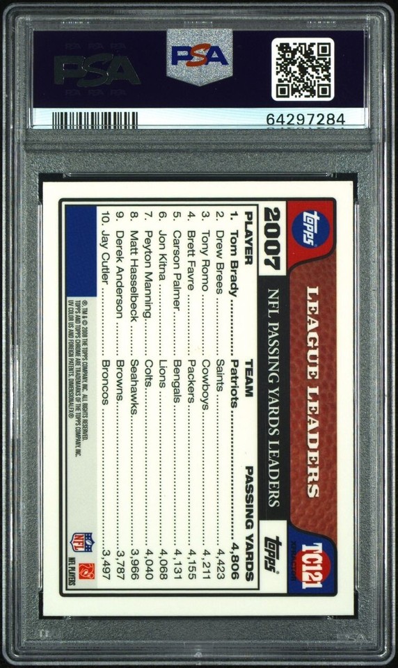 2007 TOPPS CHROME XFRACTORS #TC6 TOM BRADY PATRIOTS PSA 8 RARE HIT LOW ...