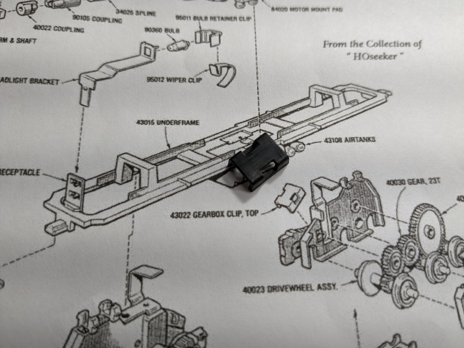 HO scale ATHEARN blue box #43022 Gearbox TOP clip for H24-66 Fairbanks ...