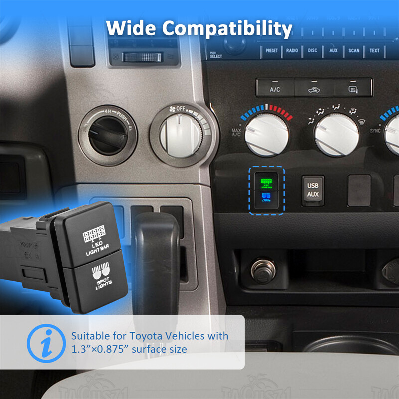 Dual Push Button Switch LED Light Bar/Spot Light+Wire For 4Runner ...