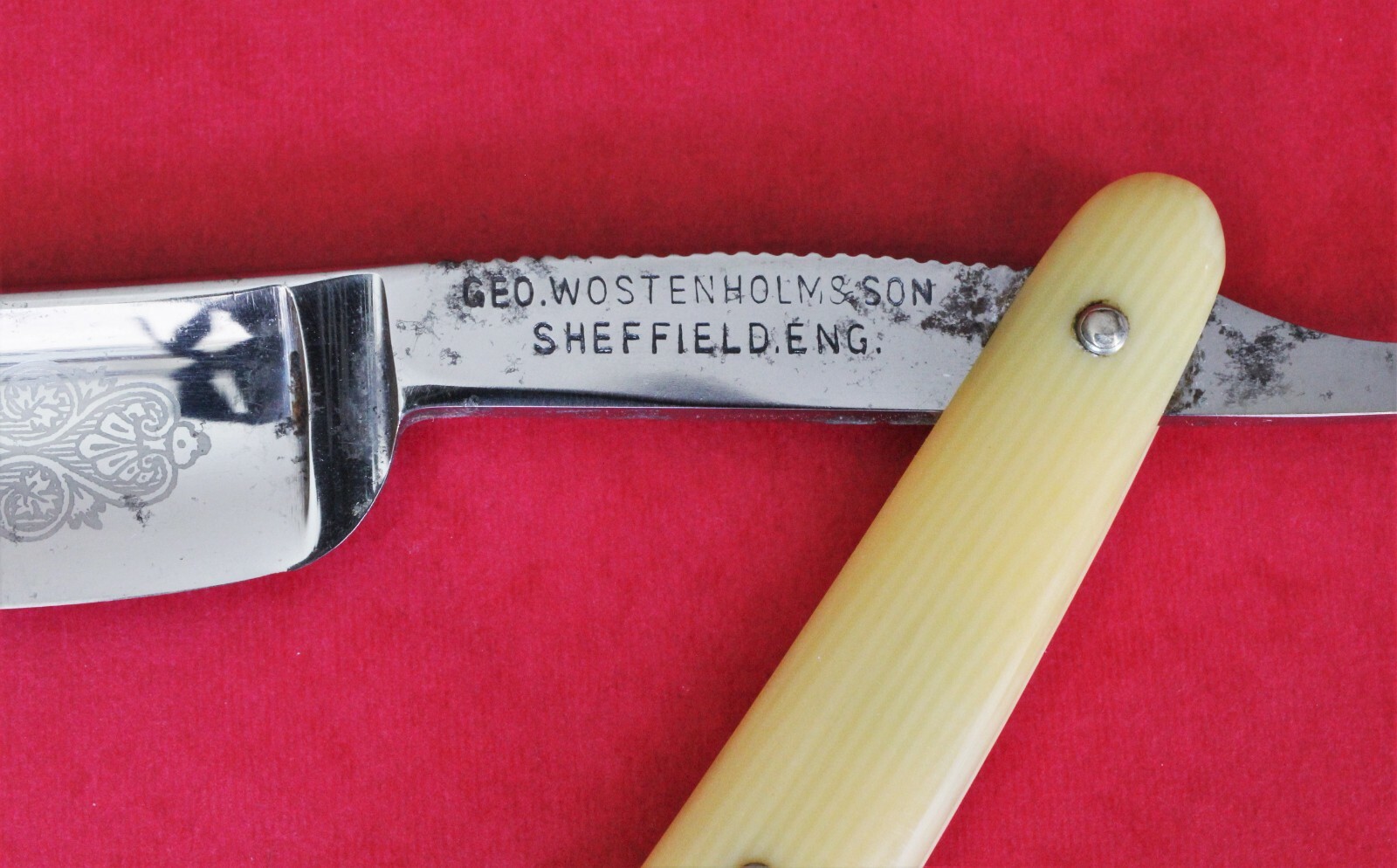 PEERLESS - GEORGE WOSTENHOLM & SON England Celluloid Straight Razor ...