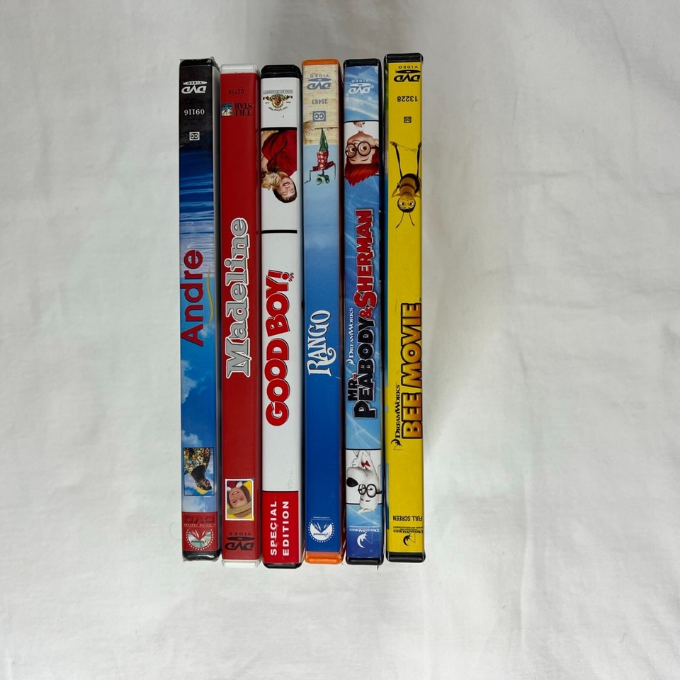 Childrens DVD Lot of 6 Mr Peabody Rango Andre Bee Movie Madeline Good ...
