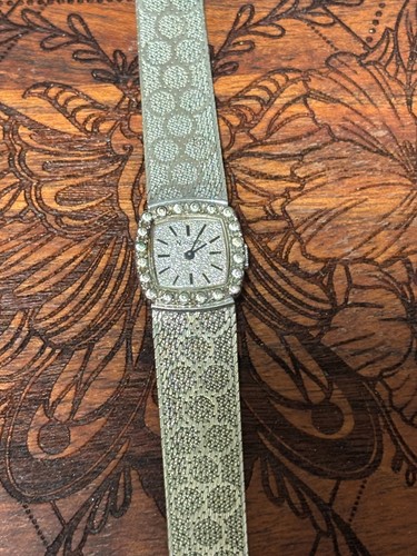 Vintage Nivada Ladies Square Mechanical Watch | Crystal Bezel | Swiss ...