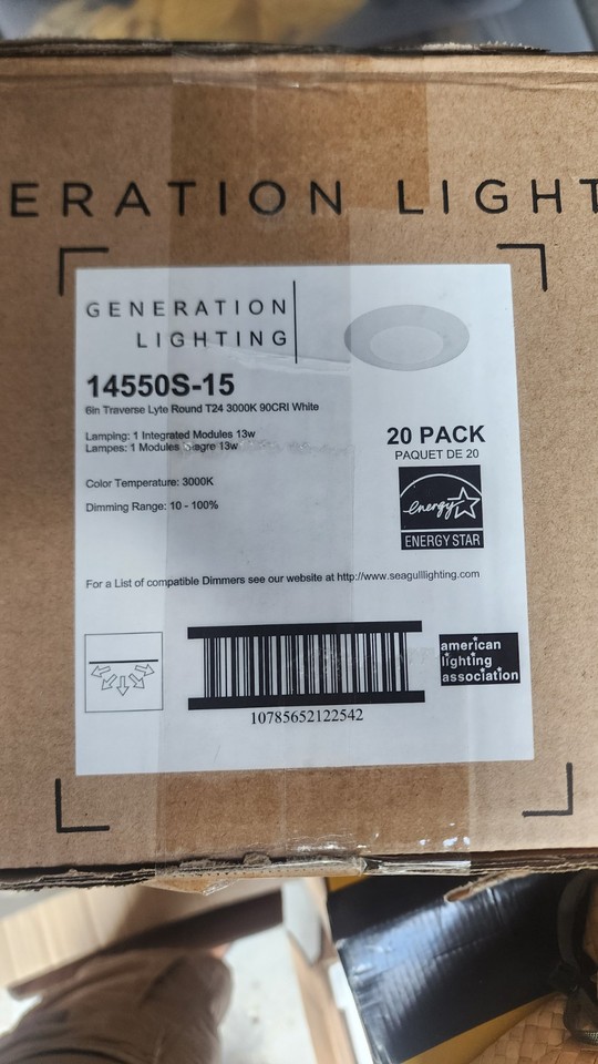 6 inch Round LED Ceiling Light-Generation Lighting 14550S-15 3000K ...