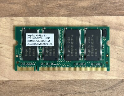 Hynix PC2 256MB PC2100S-25330 HYMD232M646A6-H 266MHz RAM SODIMM Mac ...