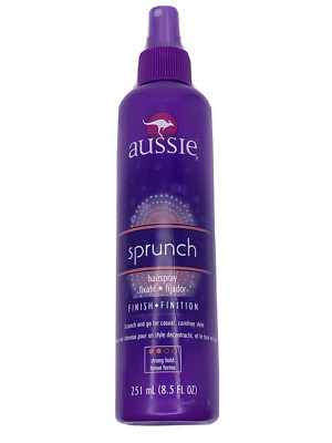 AUSSIE Sprunch HairSpray 8.5 oz Fixatif Finish Strong Hold 381519040504 ...