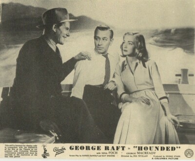 George Raft JOHNNY ALLEGRO aka HOUNDED (1949) Five original lobby cards ...