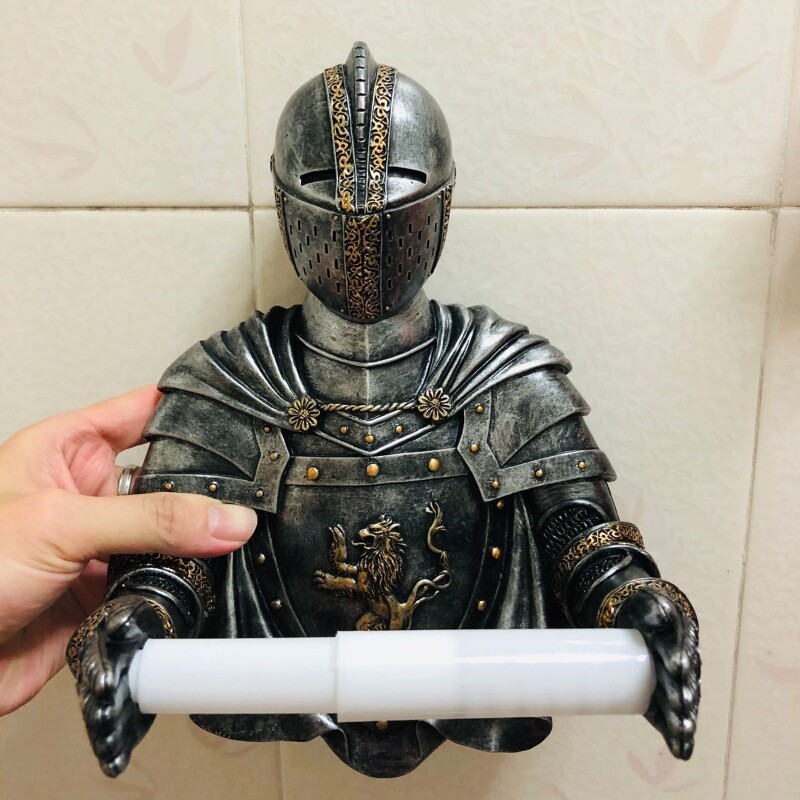 Statue Knight Toilet Paper Dispenser Gothic Decor Paper Towel Holder ...