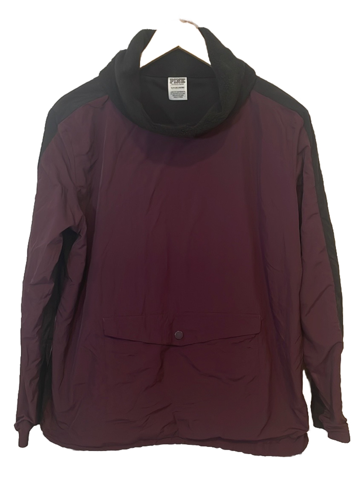 PINK Victorias Secret Logo Anorak Funnel Neck Maroon … - Gem
