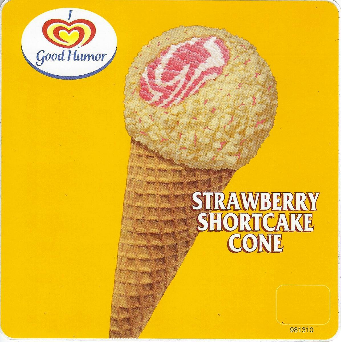 Strawberry Shortcake Cone Good Humor Ice Cream Truck Sticker - Classic ...