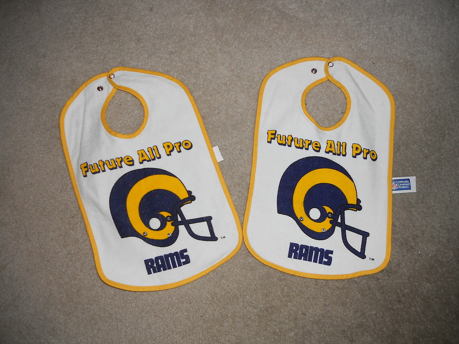 Nwot Vintage Los Angeles Rams Infant Baby Bib Old School Helmet Lot of ...