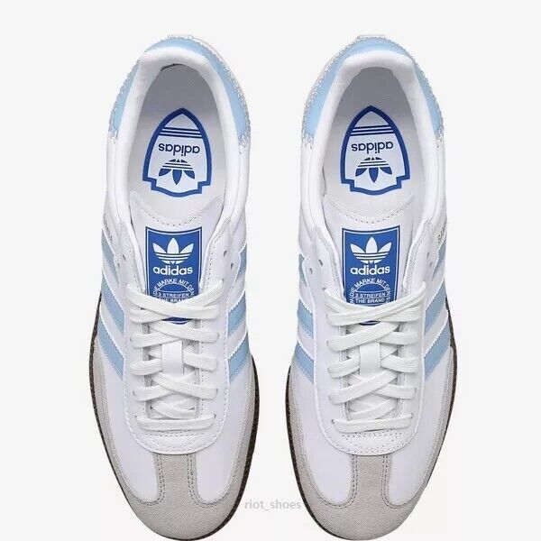adidas Originals Samba OG White Clear Sky Blue JI2003 Men's adidas Originals Samba OG White Clear Sky Blue JI2003 Men's