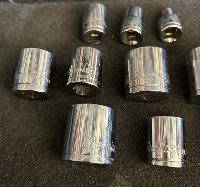 9pc Blue Point Tools 3/8 Drive Metric Triple Square Stubby Socket Set ...