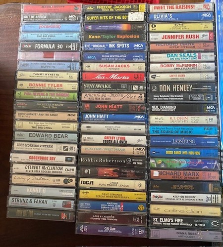 Lot of 65 Music Cassette Tapes BOX #19 Various Genres, Rock, Pop, Metal ...
