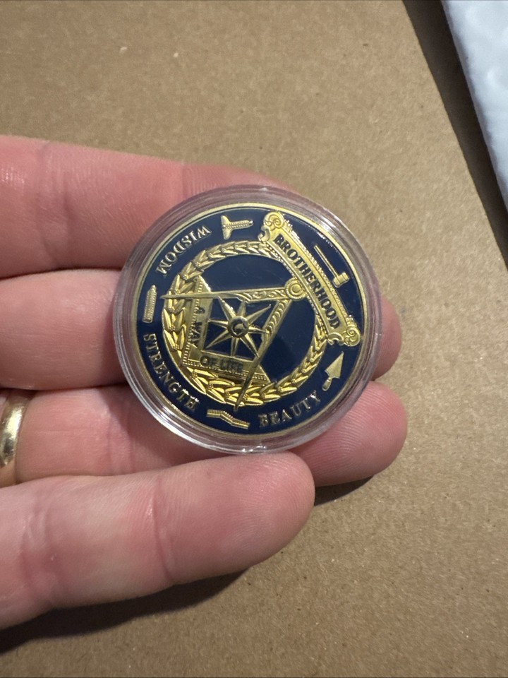 Masonic Challenge Coin Masons George Washington Illuminati Egyptian Eye ...