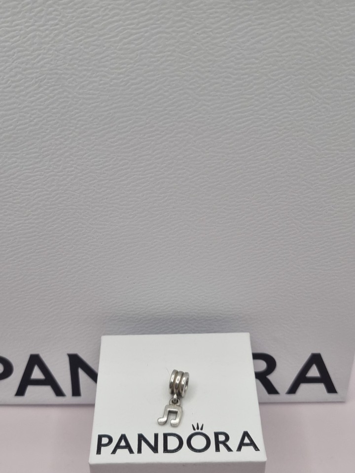 Genuine Pandora Silver Music Note Dangle Charm, Good Condition, Boxed ...