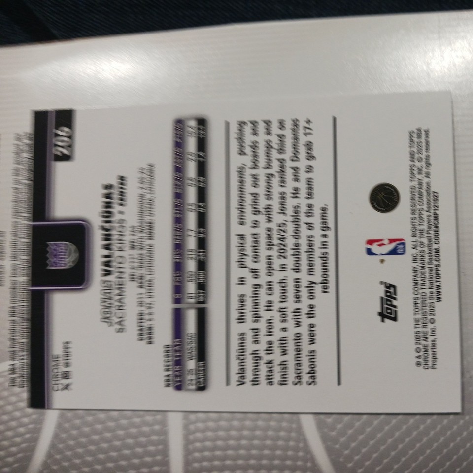 2025-26 Topps Chrome NBA pulsar Refractor Jonas Valanciunas | eBay UK