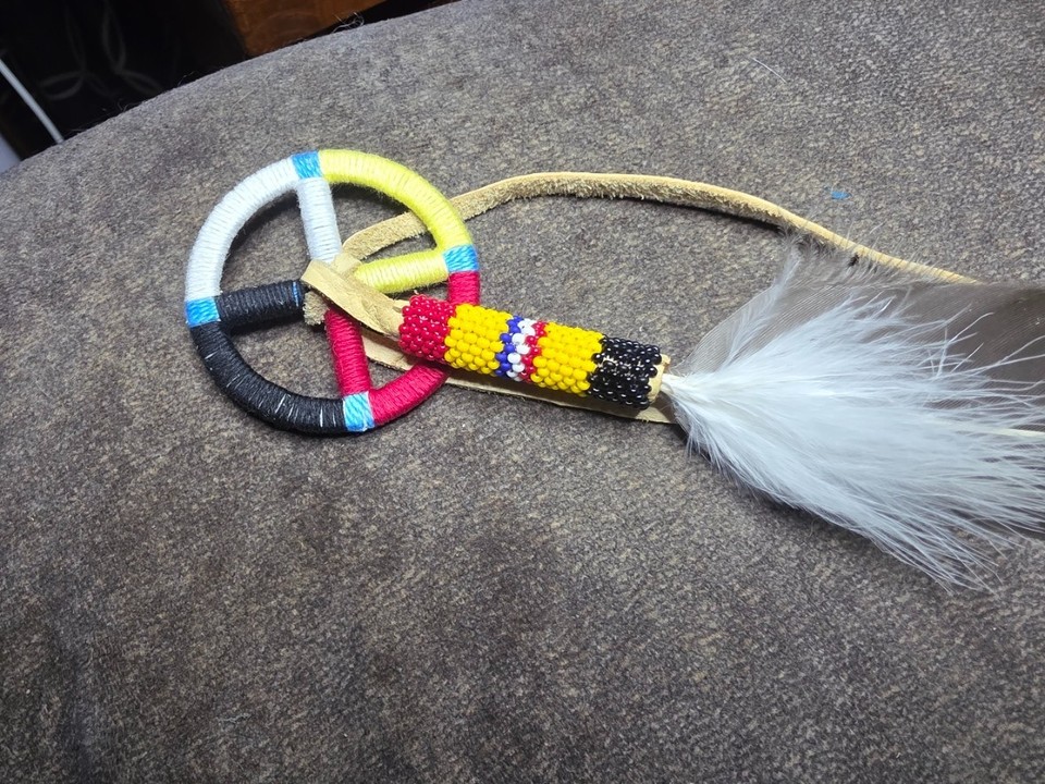 Native American Choctaw Beaded Feather. Marine Combat Action Ribbon. | eBay