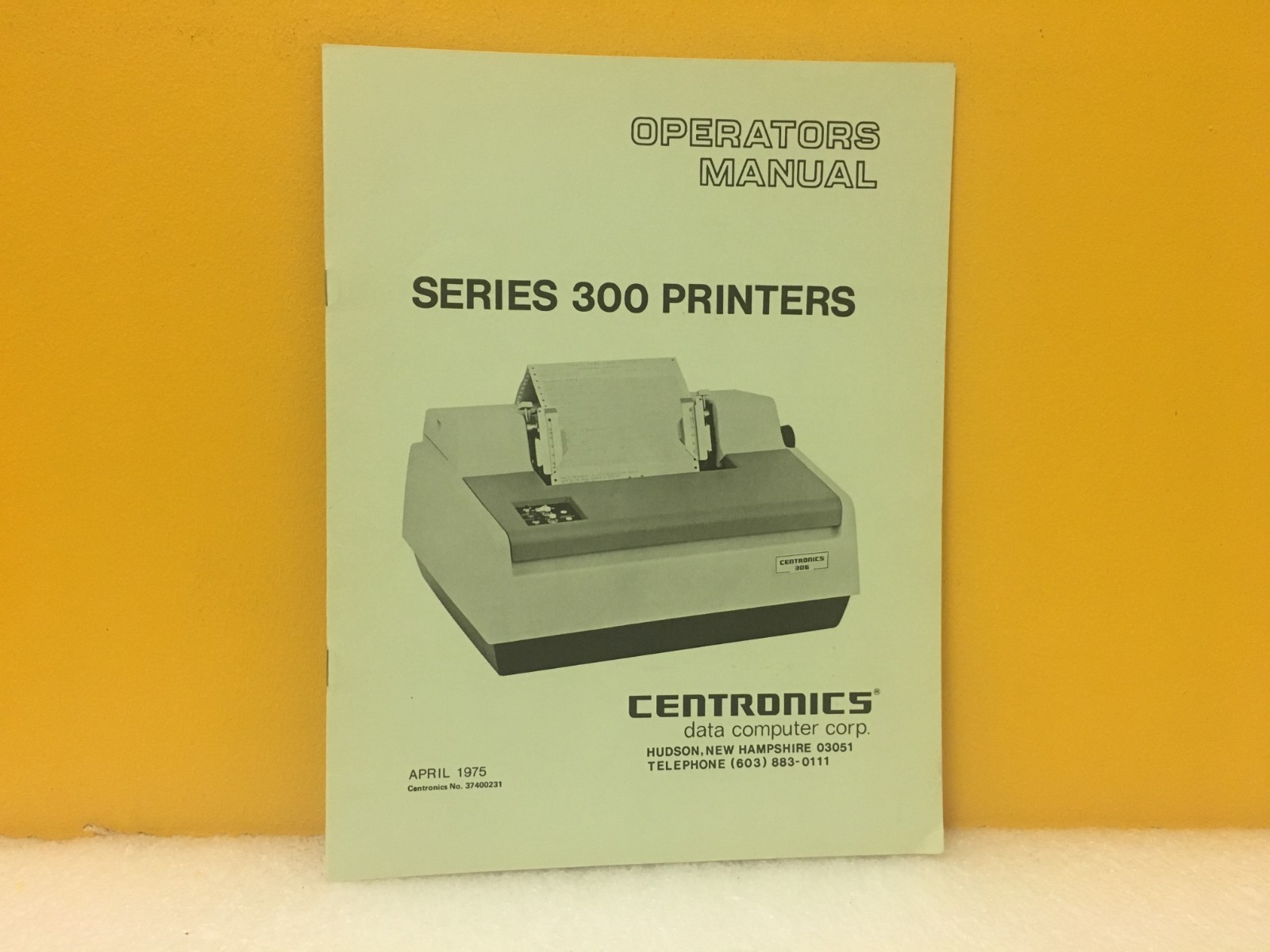 Centronics Series 300 Printers Operators Manual April 1975 | eBay