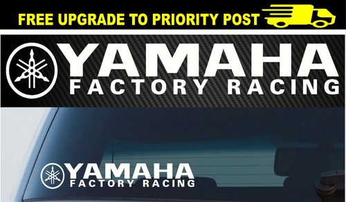 YAMAHA FACTORY RACING Sticker Motocross Car Racing Window Banner Ute ...