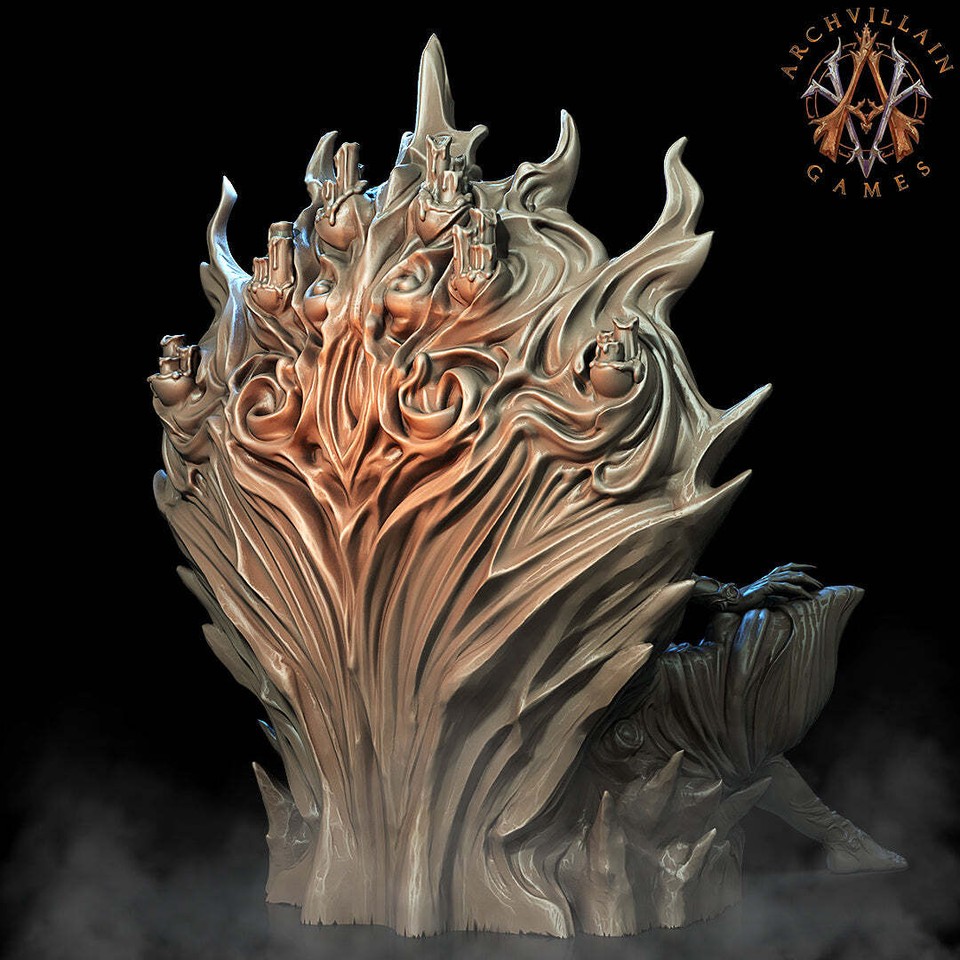 3D Printed Archvillain Games - Queen Naamah on Throne 28mm 32mm D&D | eBay