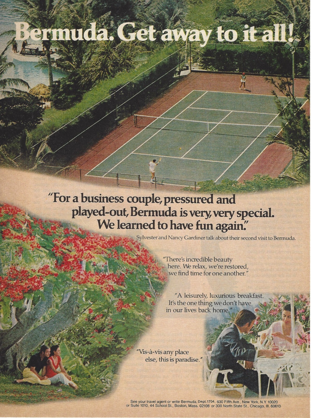 1981 Bermuda Travel Sylvester Nancy Gardiner vintage print ad 80's ...
