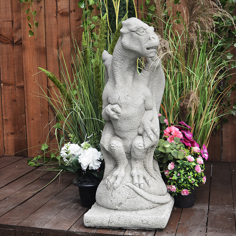 Amazing Stone Cast Gatekeeper Large Dragon Statue - Stunning Gatepost ...
