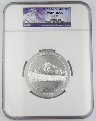 2010 P Mount Hood America the Beautiful 5 Oz Silver Coin NGC SP70 Satin ...