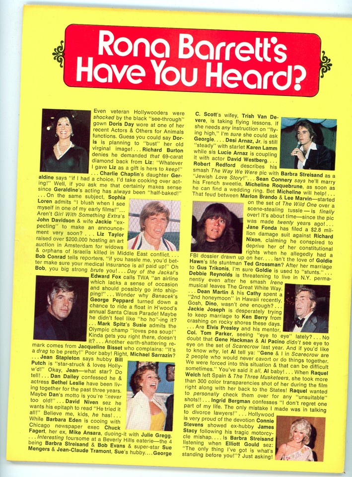 March 1974 Rona Barrett's Hollywood Magazine Lucille Ball & Bea Arthur ...