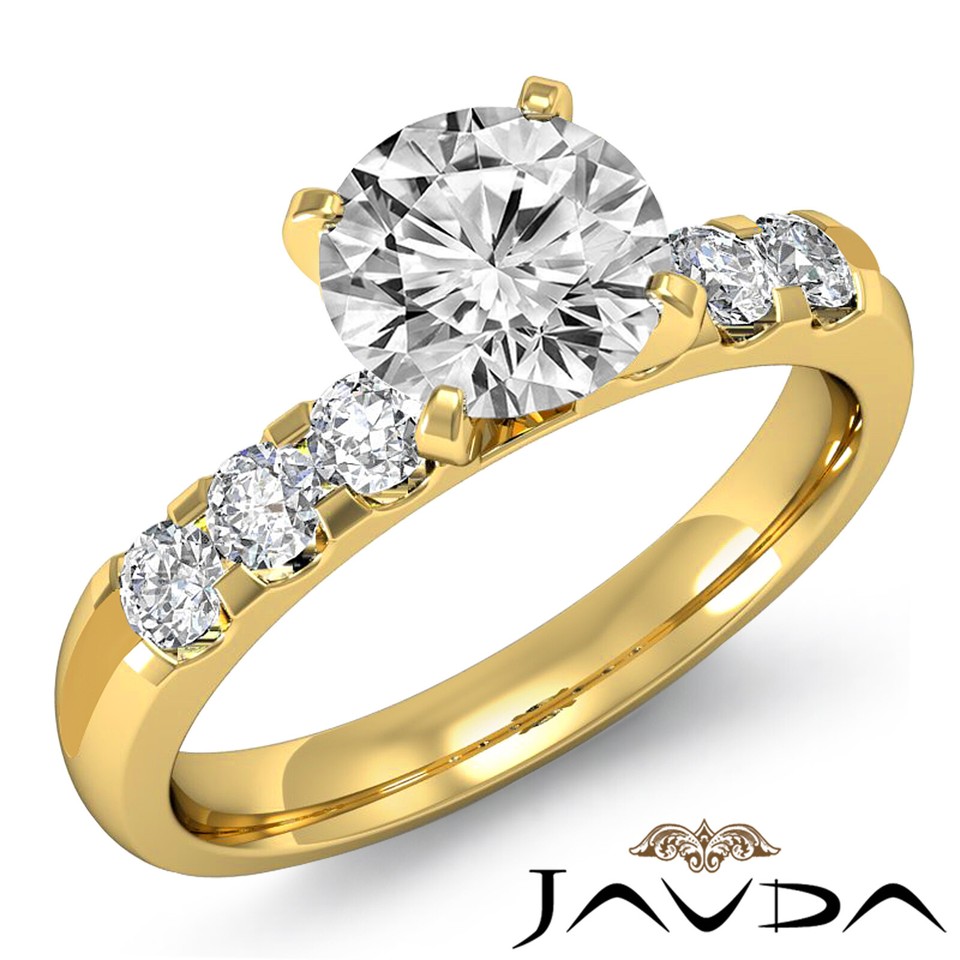 Round U Cut Prong Diamond Engagement GIA Certified H Color SI1 Clarity ...