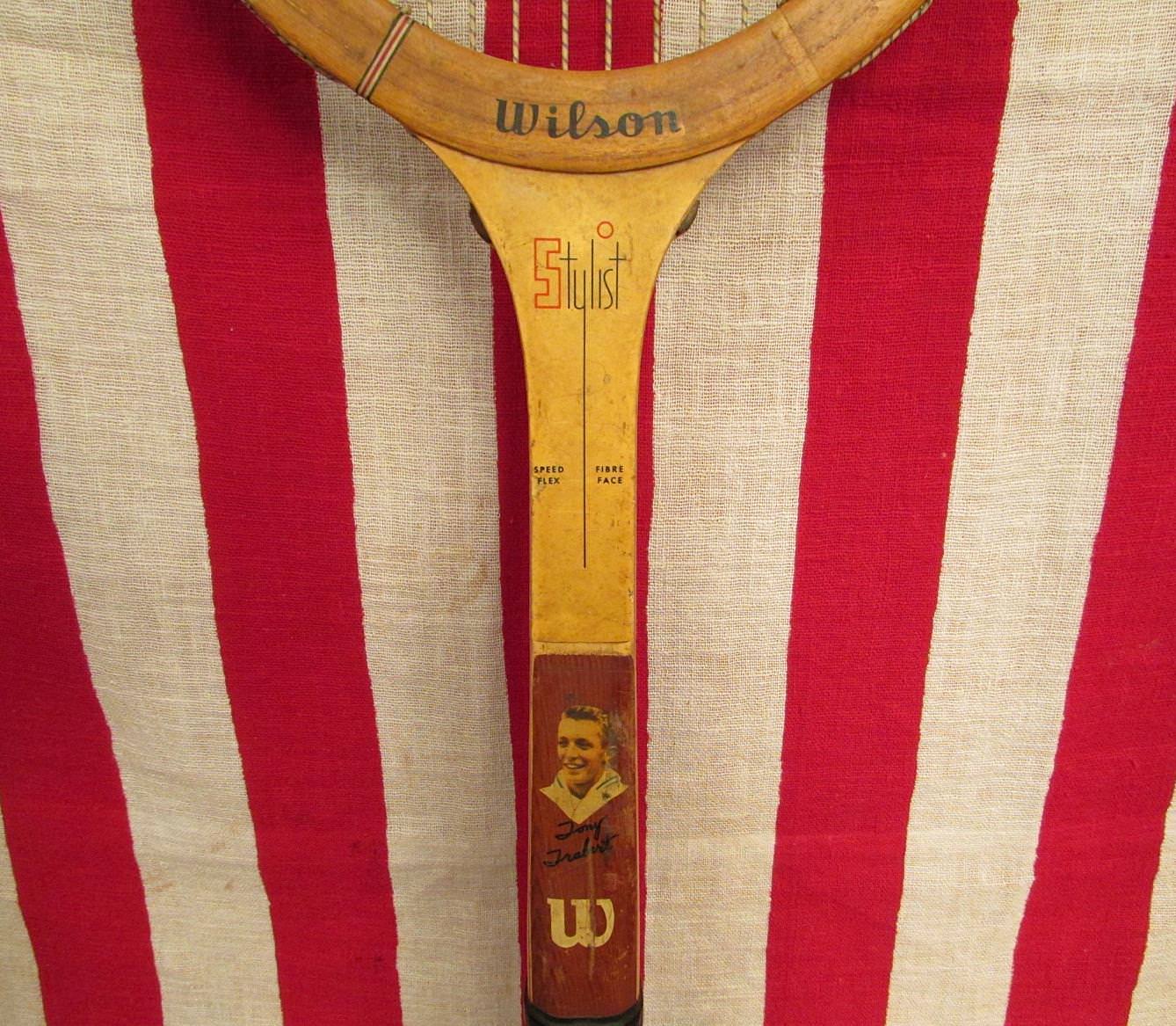 Vintage 1950s Wilson Wood Tennis Racquet Tony Trabert Picture Model ...