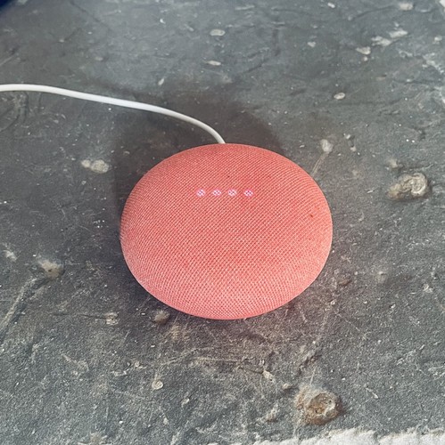 Google Home Nest Mini Smart Speaker Coral Pink Model H2C W/ Power Cable ...