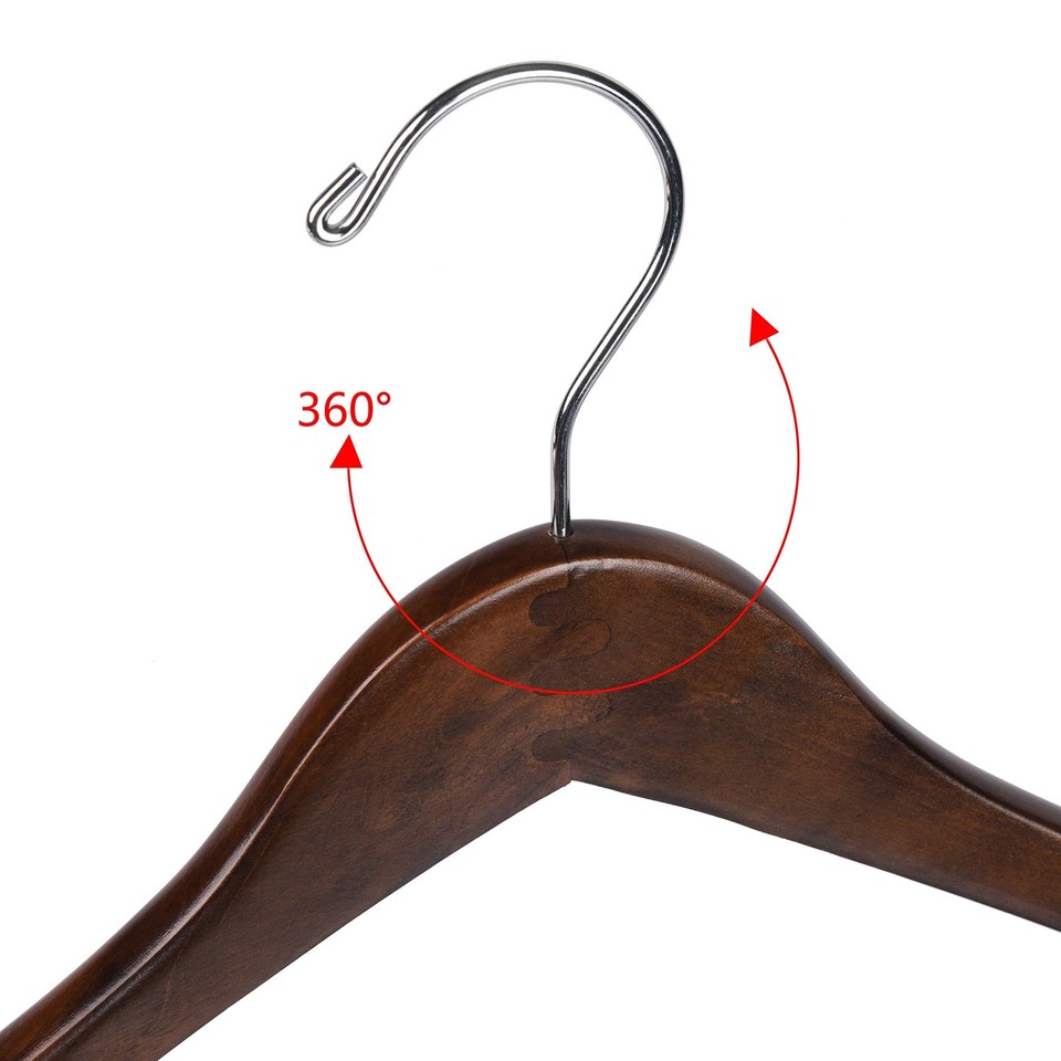 20 Quality Hangers Wooden Hangers Beautiful Sturdy Suit Coat Curved ...