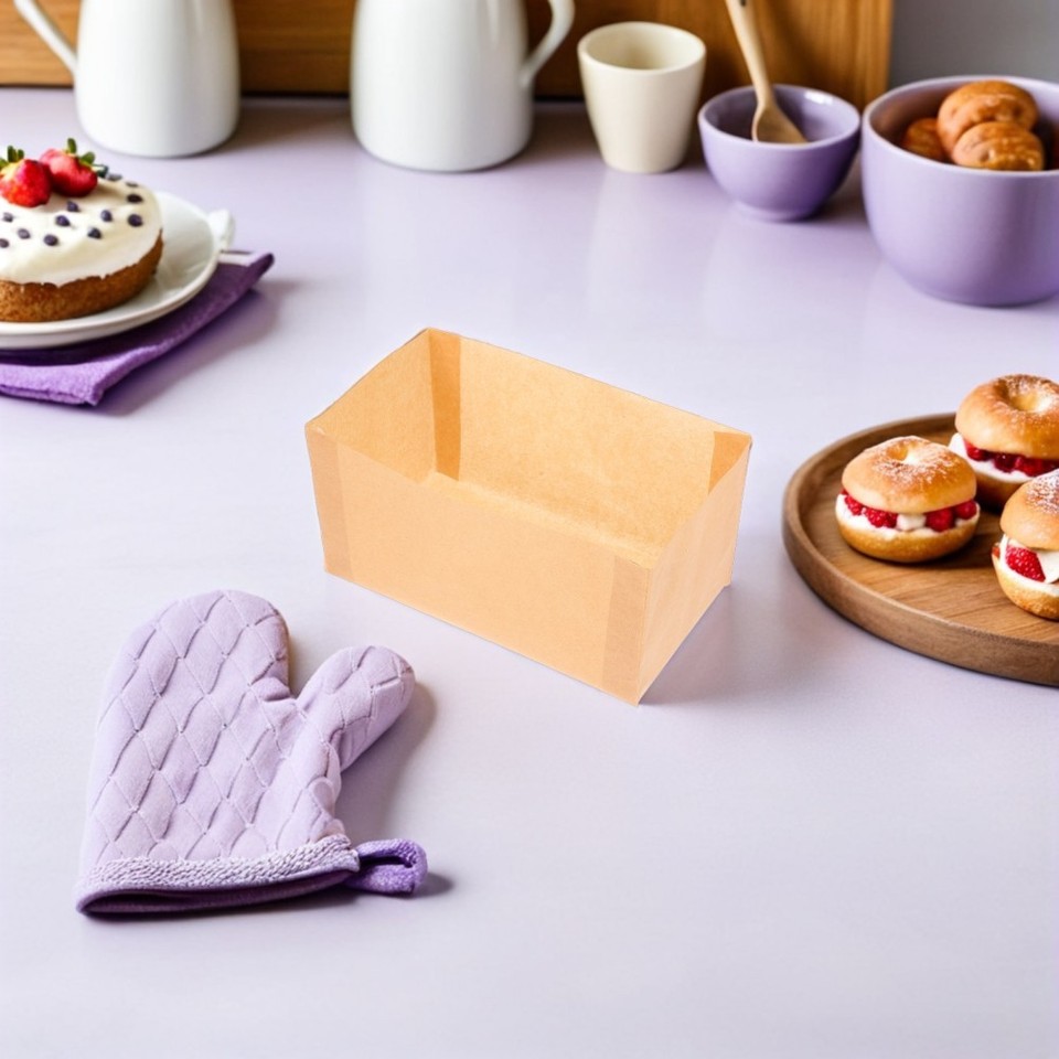 100 Pcs 面 烤盘衬纸 Baking Paper Bread Loaf Pan Liner Non-stick Liners ...