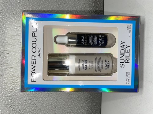 Sunday Riley Power Couple Mini Good Genes 0.27 fl.oz & Luna 0/17 fl.oz ...